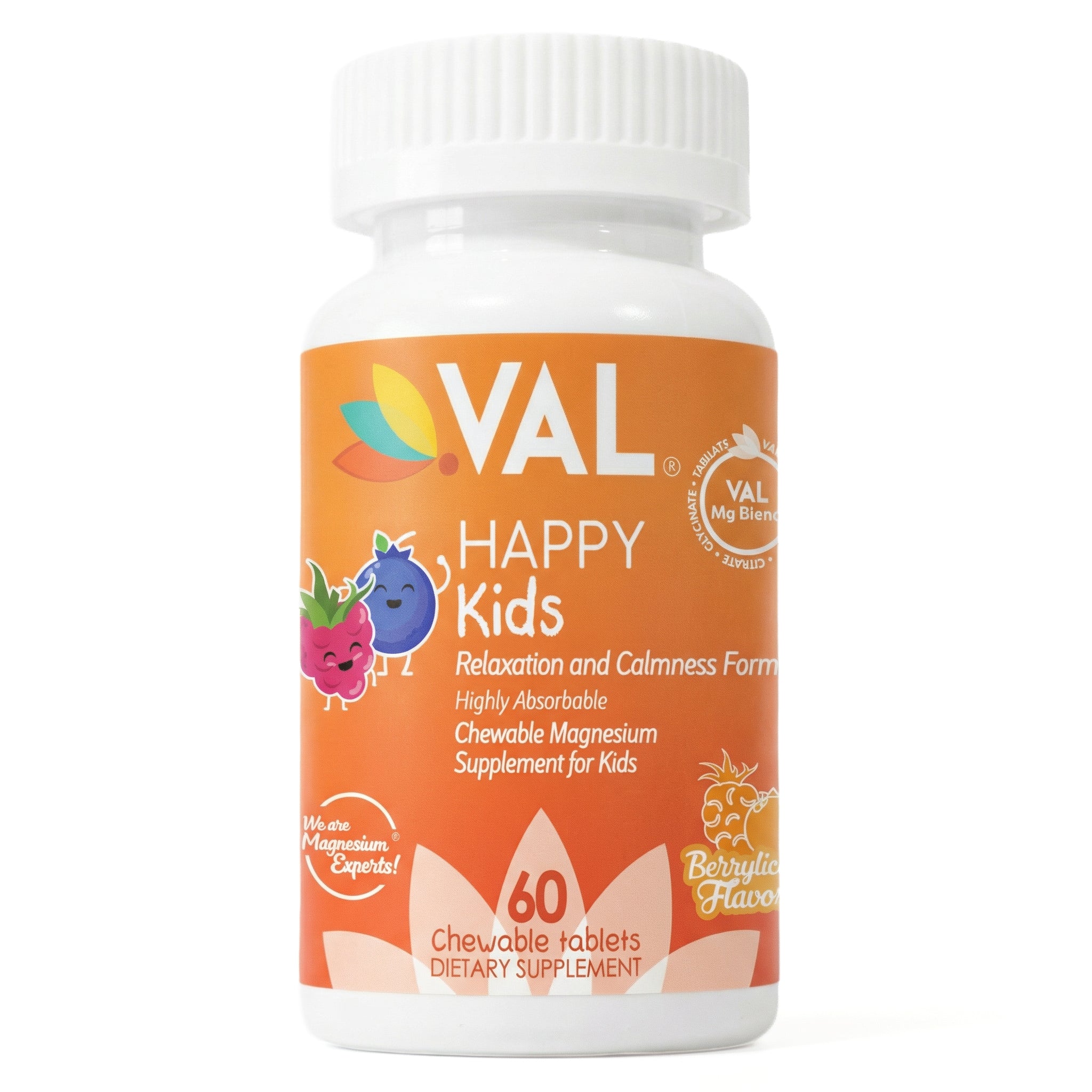 VAL Happy Kids Magnesium Supplement – Relaxation & Calm | 60 Tablets ...