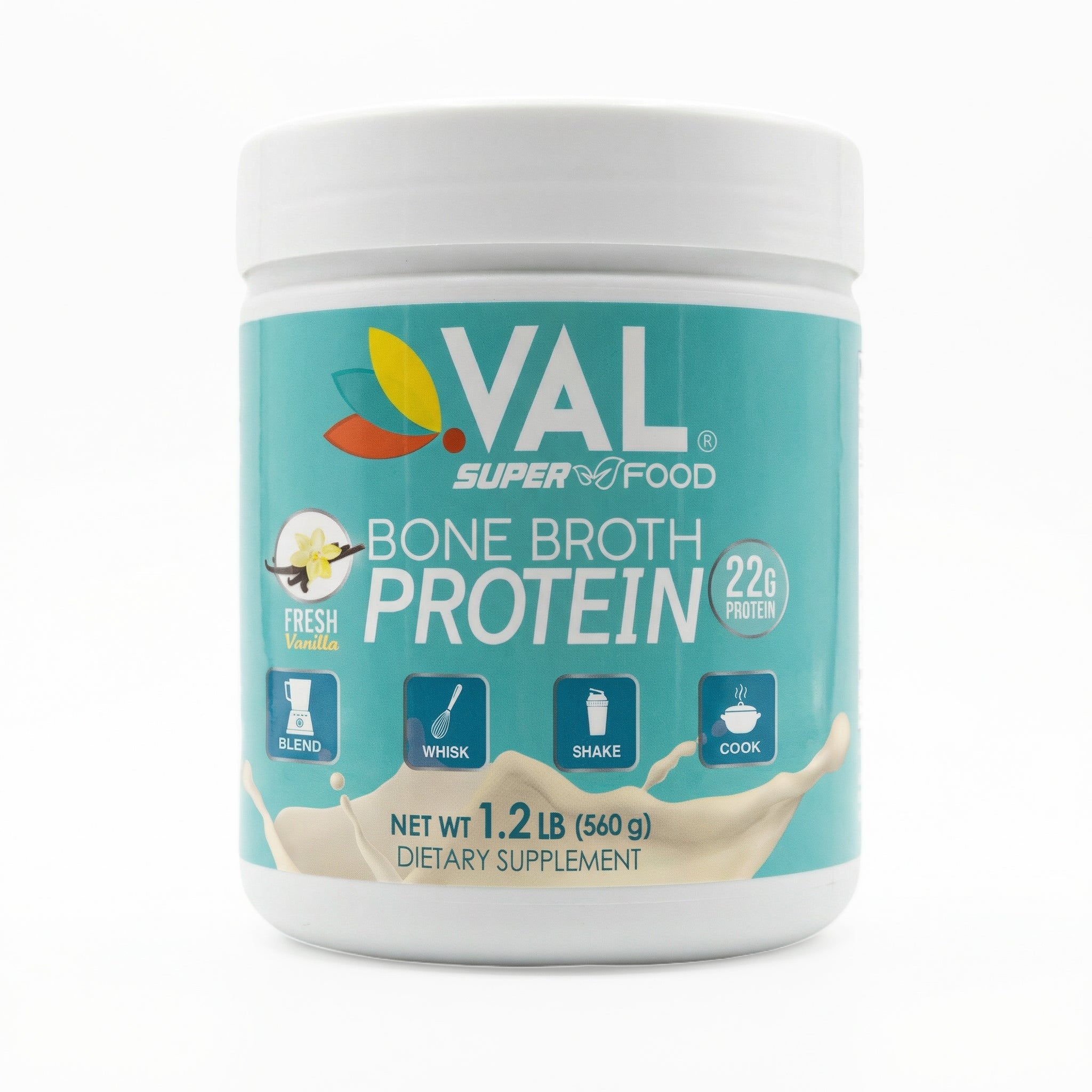 VAL Bone Broth Protein & Collagen Powder: 22g Protein, 12g Collagen, 8g ...